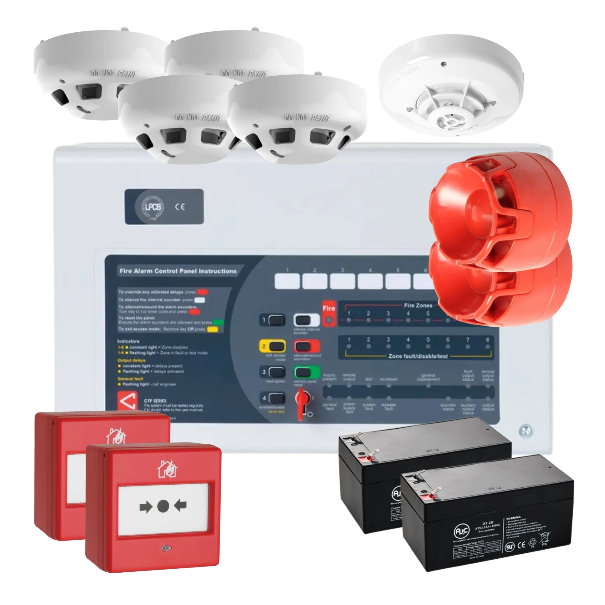 4 Zone Fire Alarm Conventional Kit - Hochiki | C-TEC