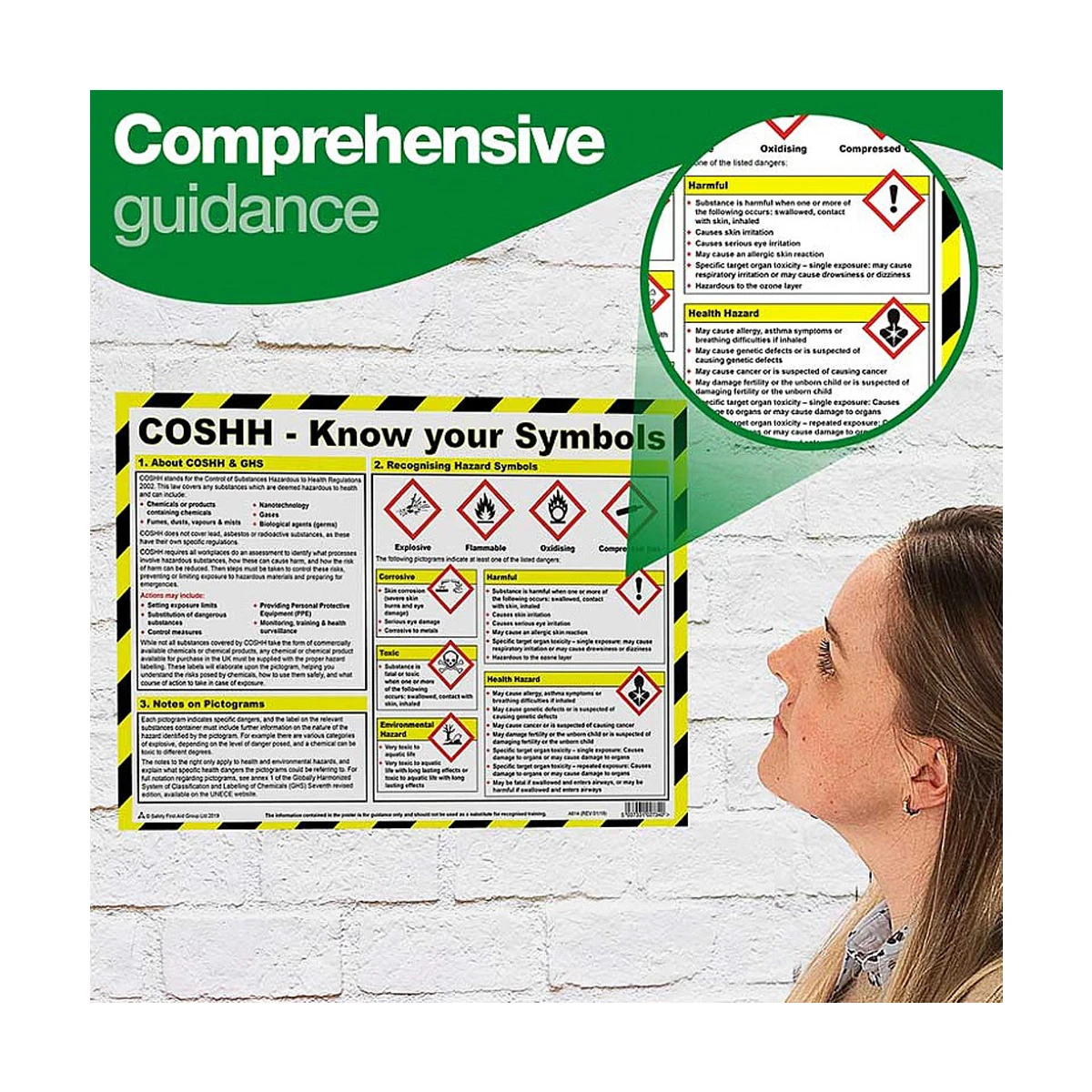 COSHH Know Your Symbols Laminated A3 Poster | Fire Detection Shop