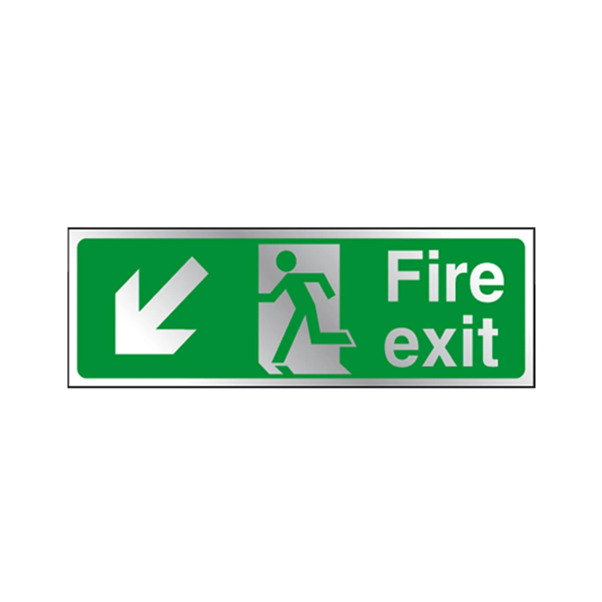 Prestige Directional Fire Exit Sign | Brushed Finish Safety Sign